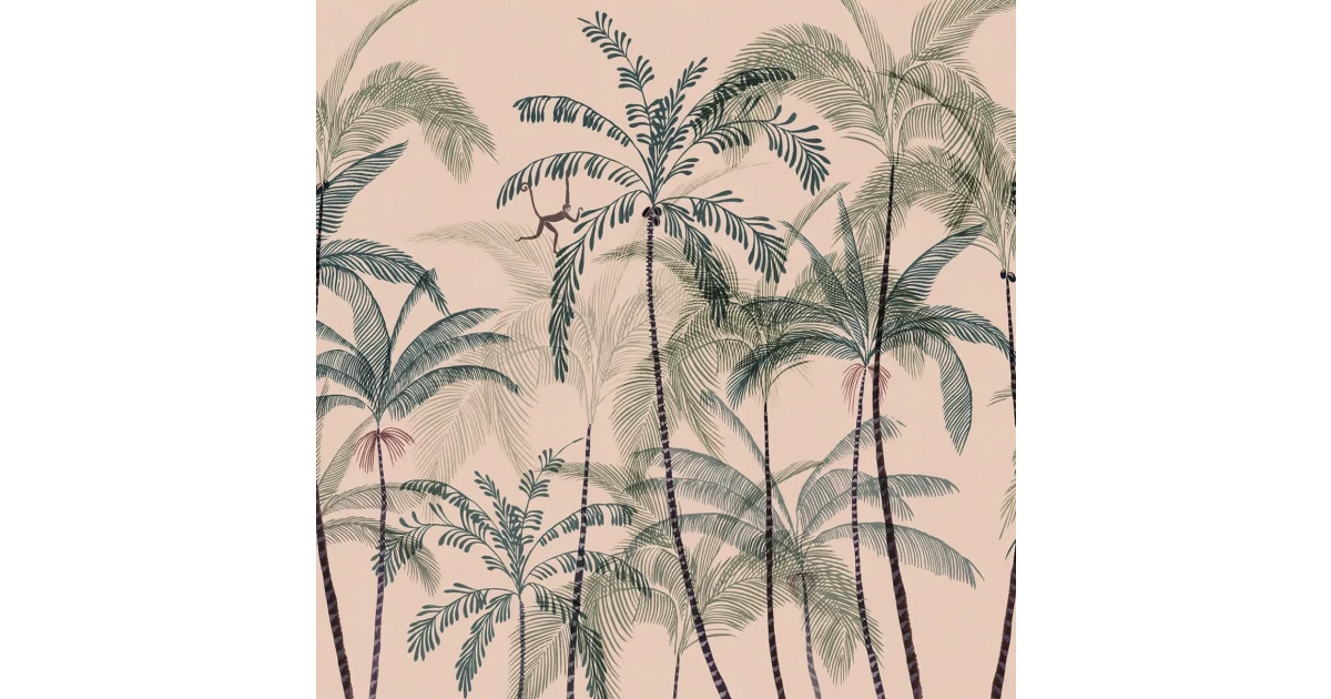 Louie Mural Tapetti - Sandbergin Käsinmaalattu Trooppinen Maisema