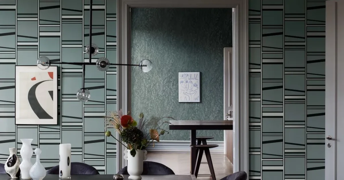 Wallpaper - 2020 Wallpaper Trends: Metallic and large-patterned designs.
